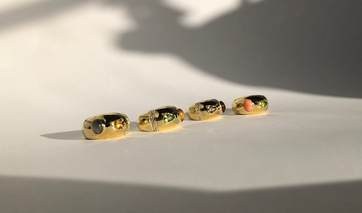 Bubble Bezel Rings– legier