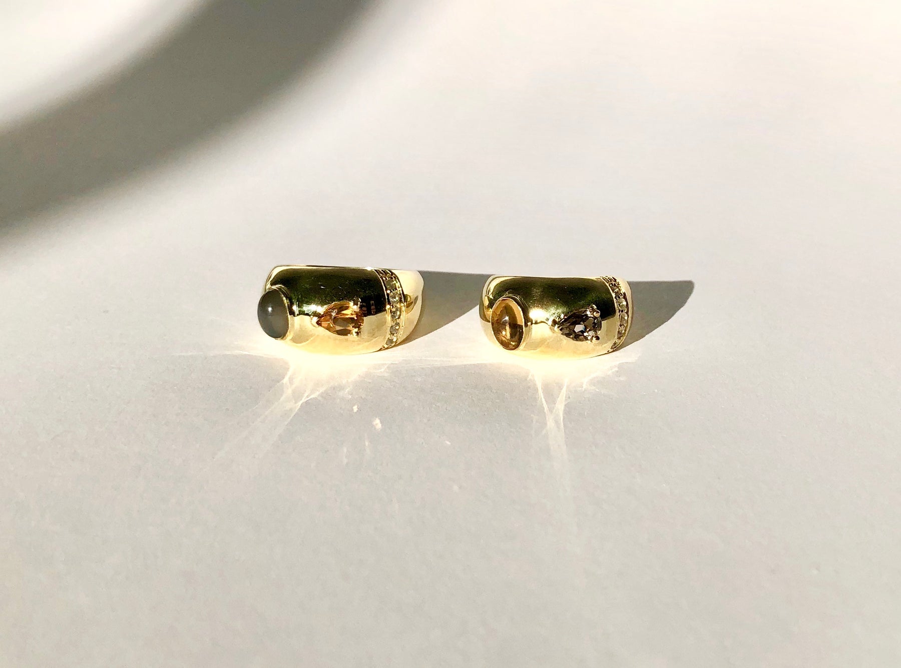 Bubble Bezel Rings– legier