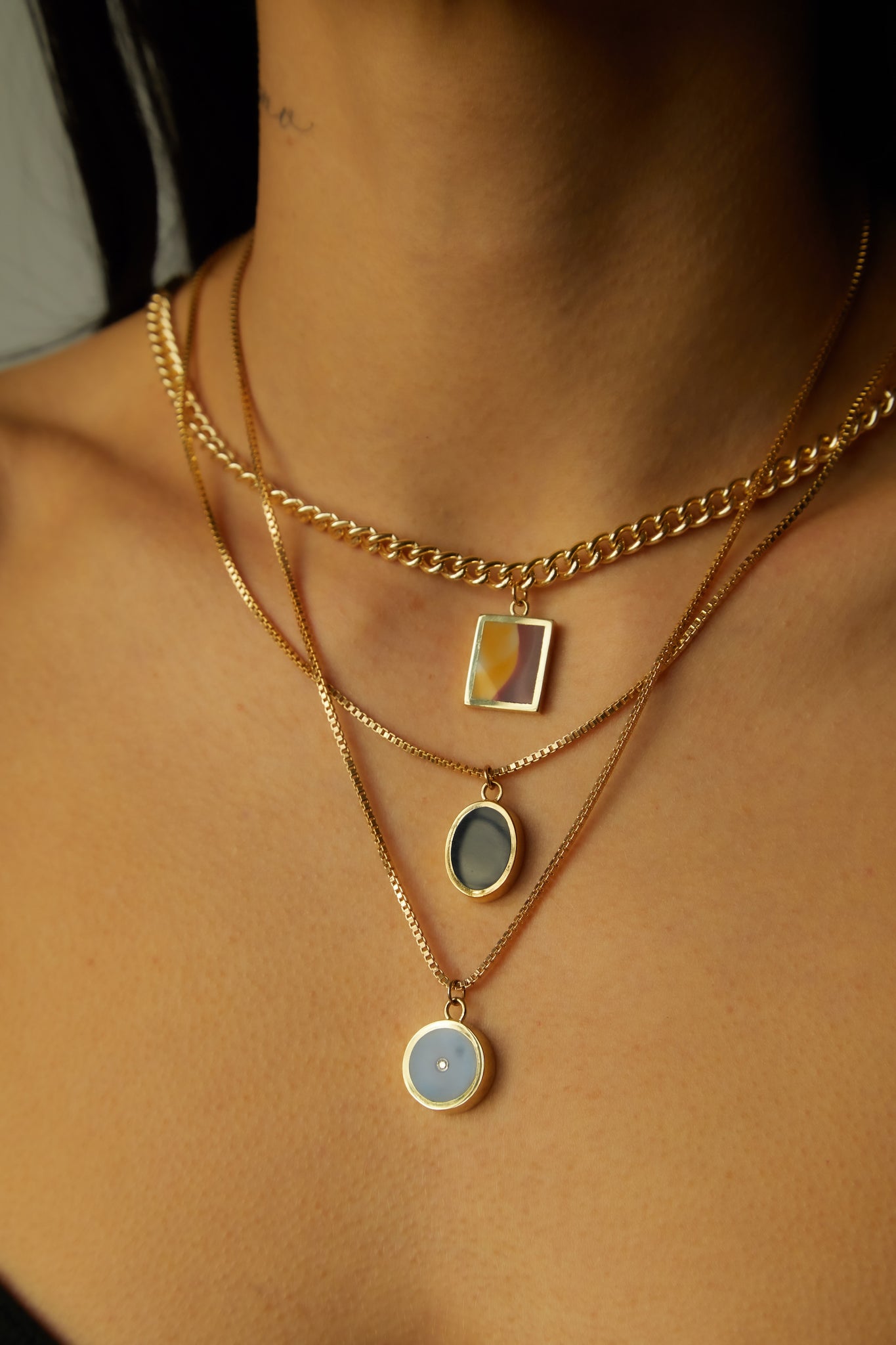 Legier Oval Stone Signet Pendant & Necklace– legier
